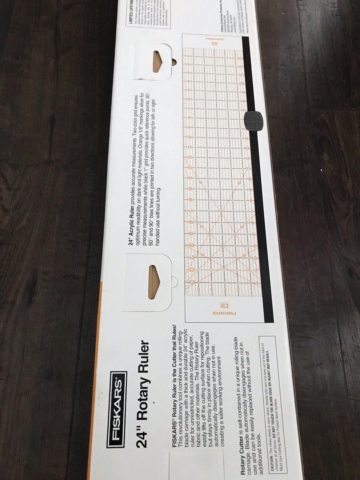 FISKARS ROTARY CUTTER & RULER COMBO BRAND NEW 6 X 24" Cut Fabric, Felt ...