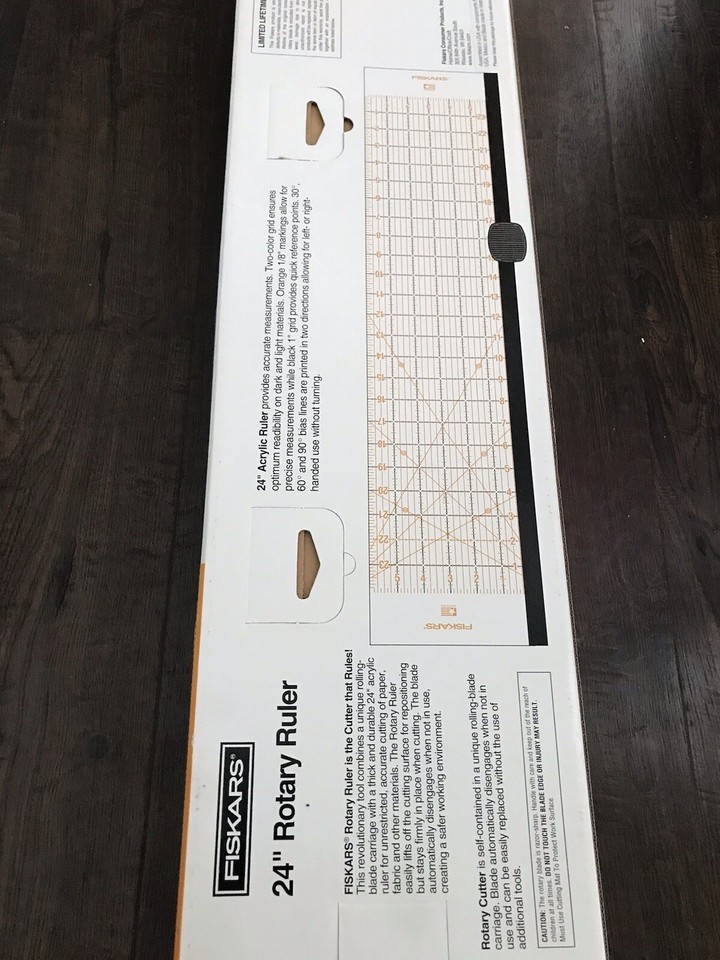 FISKARS ROTARY CUTTER & RULER COMBO BRAND NEW 6 X 24" Cut Fabric, Felt ...