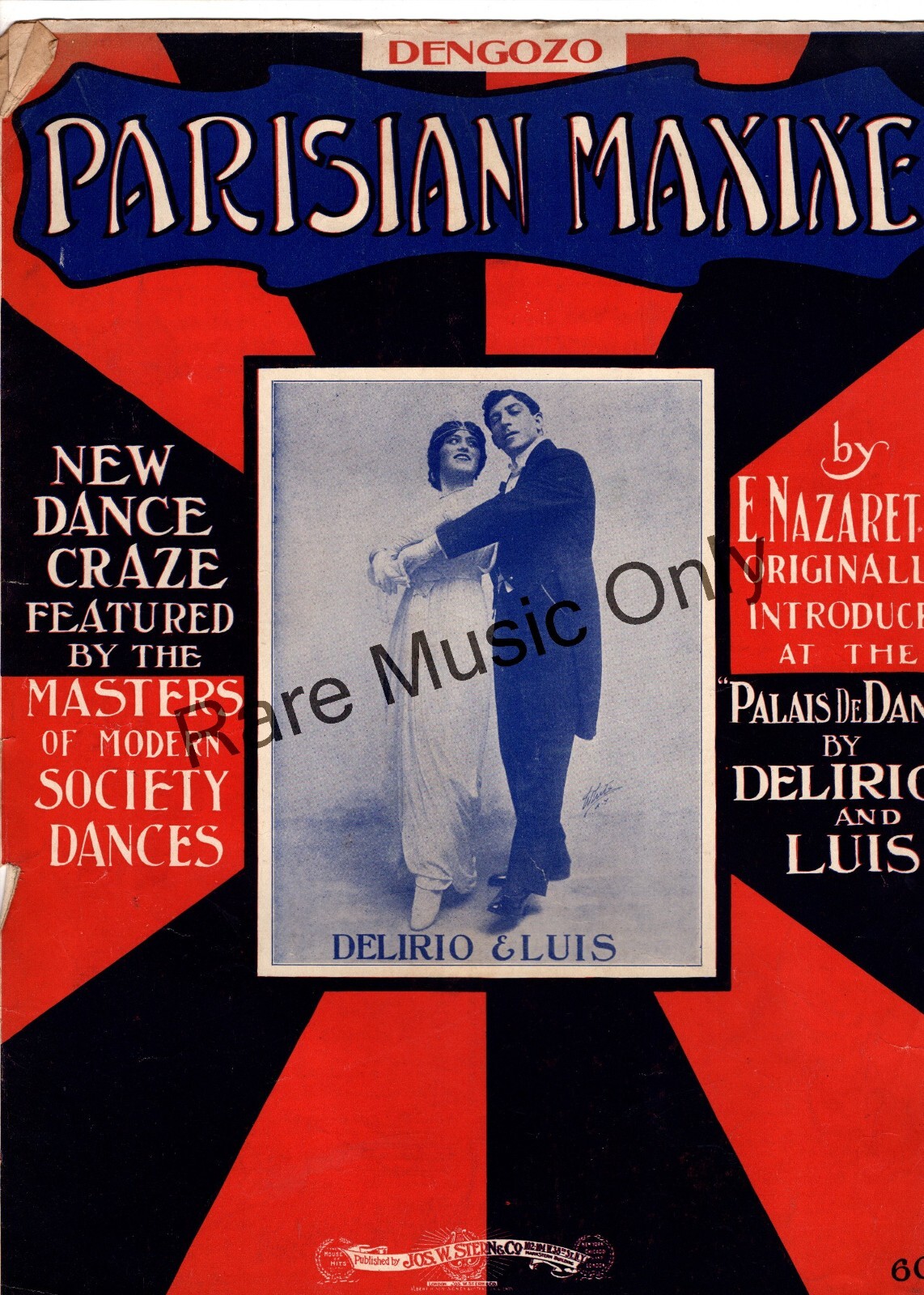 1914 Dengozo Parisian Maxixe Dance E Nazareth showing Delirio, Luis ...
