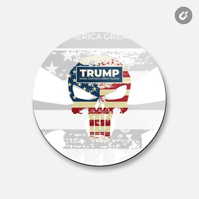 Trumpisher Donald Trump Skull Make America | 4'' X 4'' Round Decorative ...