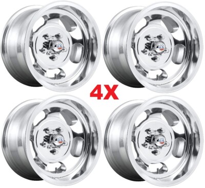 15 15X8 POLISHED WHEELS RIMS C10 C-10 AMERICAN US MAGS INDY U101 KIDNEY ...