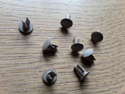 5/32" (4mm) x 9/32" (7mm) Bifurcated split leg light brown steel Rivets ...