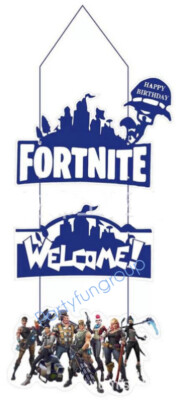 Fortnite Party Door Welcome Hanging Decoration Fortnite Birthday Party ...