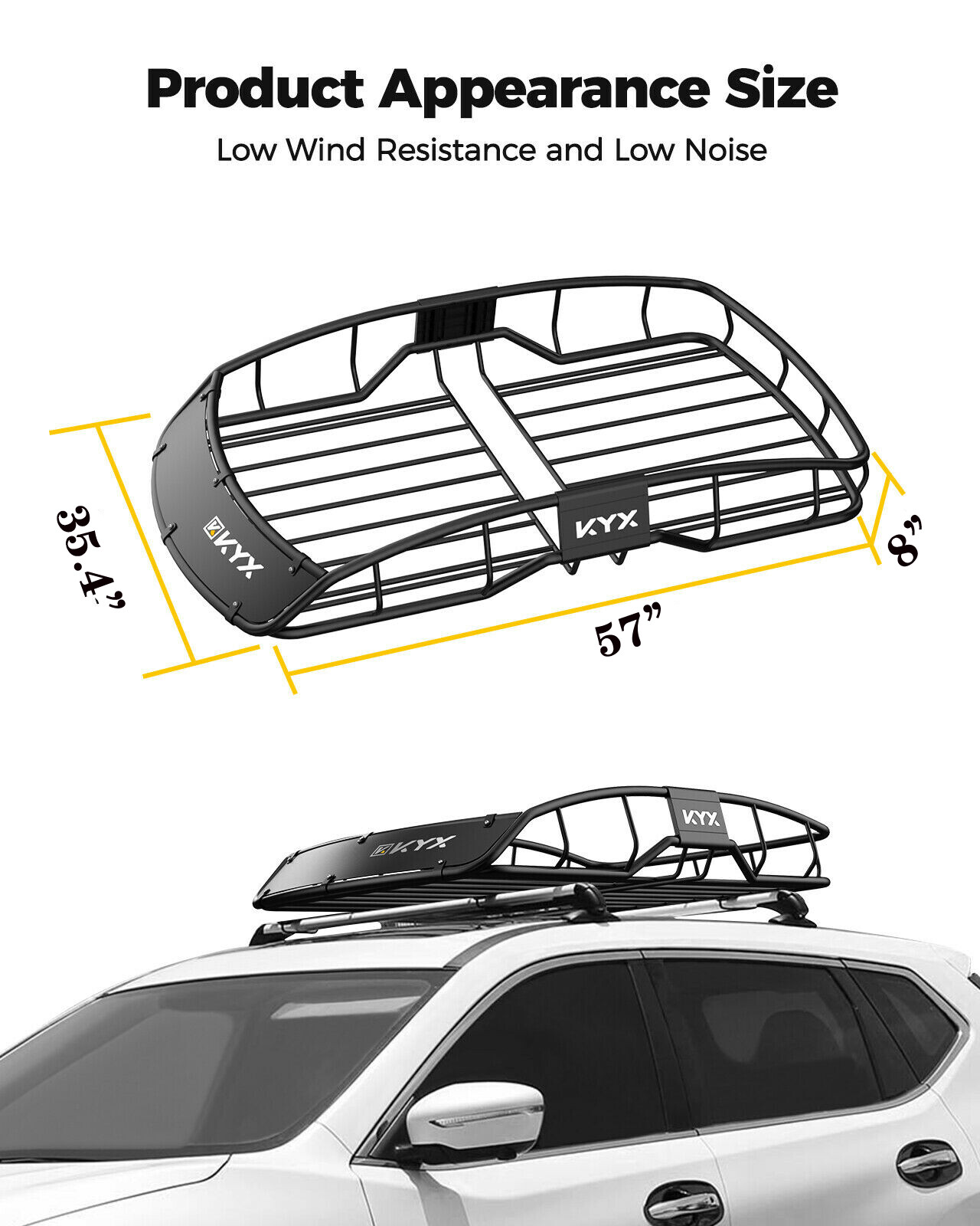 57" Universal Roof Rack w/Extension Cargo SUV Top Luggage Carrier ...
