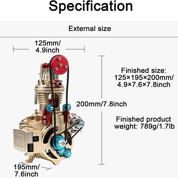 Single Cylinder Engine Car Engine Model Kit DM17 Unassembled DIY Toy ...