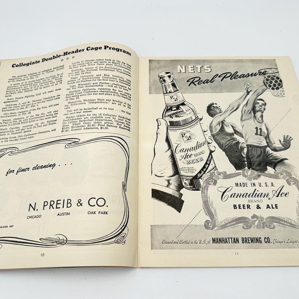 CHICAGO STAGS 1946-47 Program unscored Score Card BAA NBA very nice ...