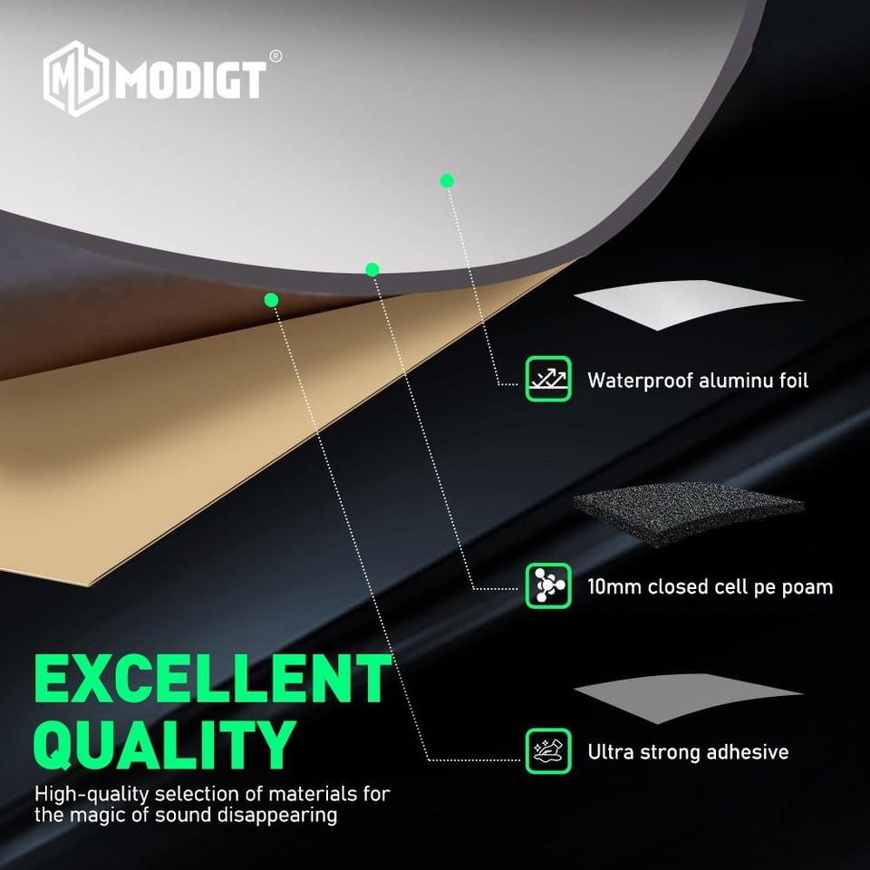 26sqft Sound Deadener Heat Automotive Insulation Noise Reduce Mat With ...