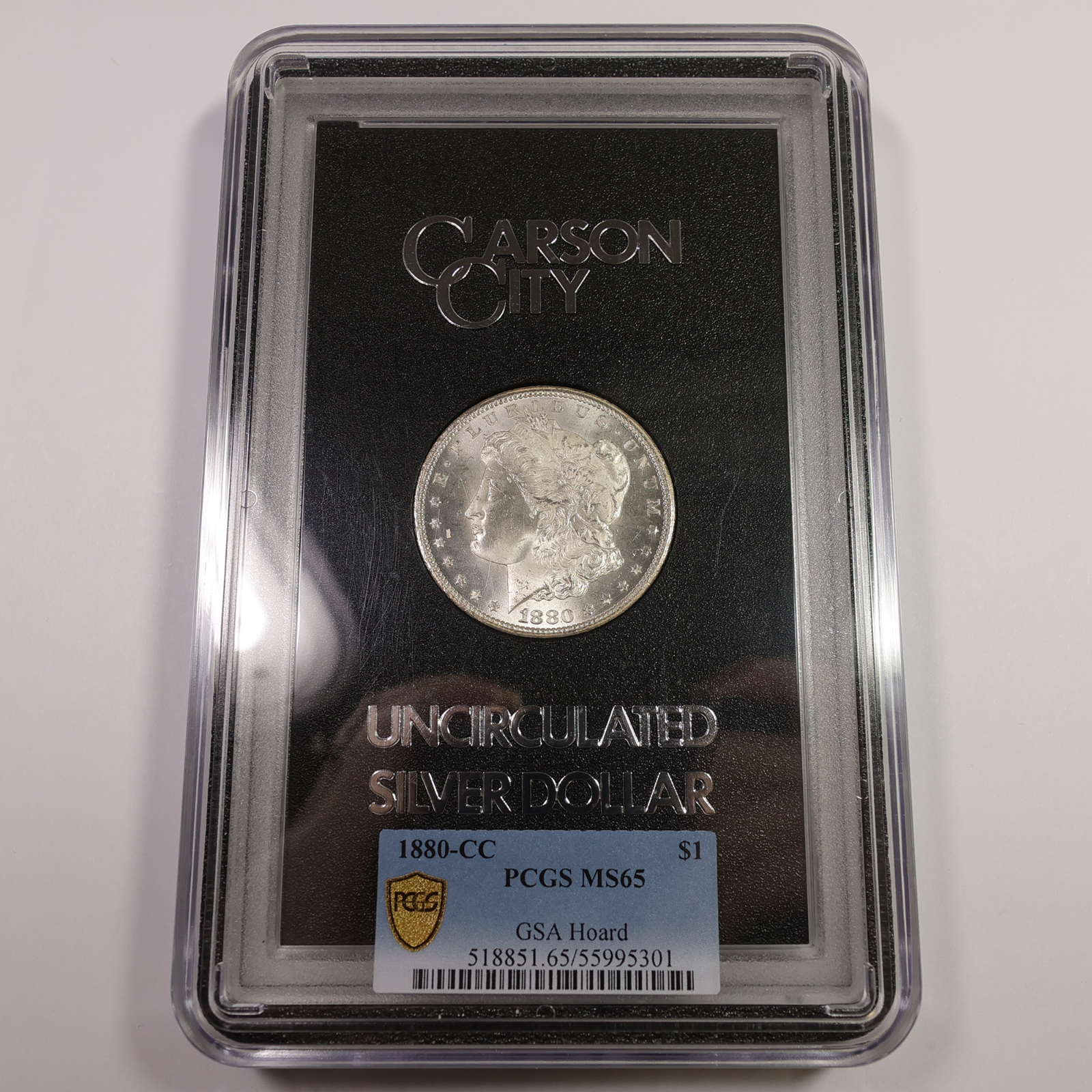 1880 CC CARSON CITY PCGS MS65 GSA Hoard Silver Morgan Dollar $1 US Coin ...
