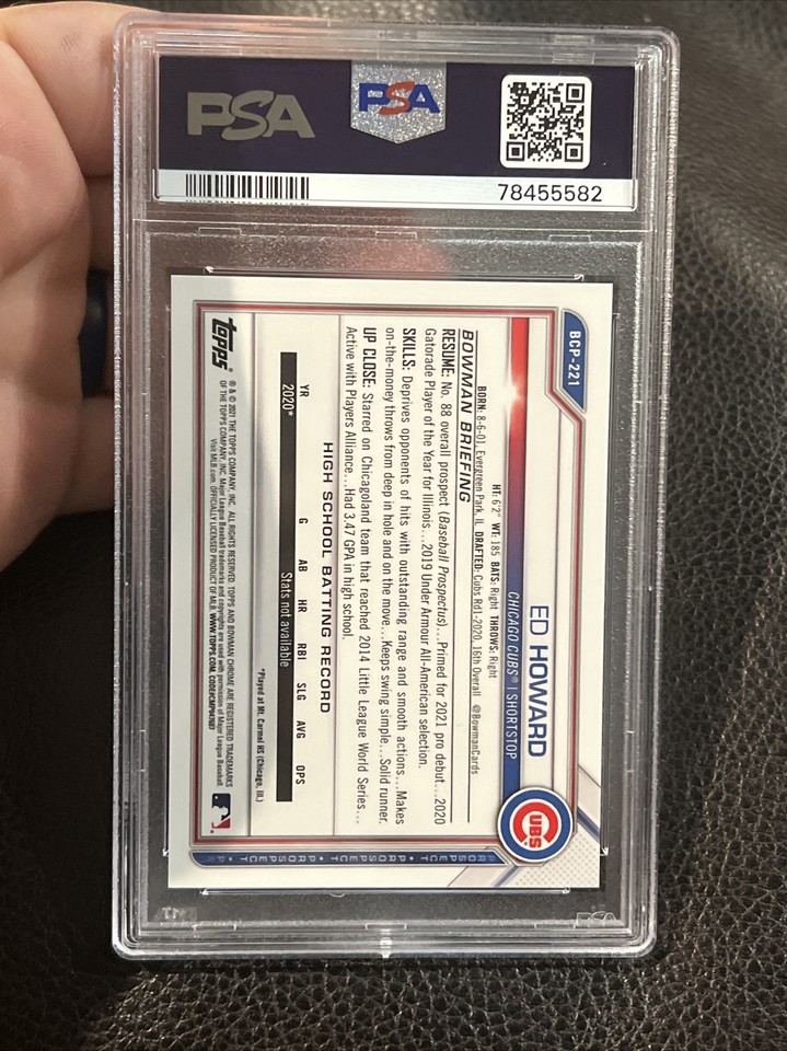 2021 Bowman Chrome #BCP-221 Ed Howard Fuschia Shimmer Refractor /199 ...