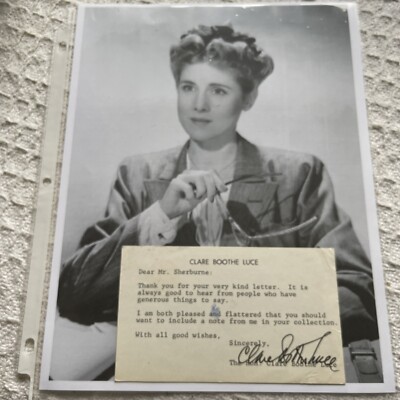 Clare Boothe Luce Signed Postcard Politician Writer Ambassador | eBay