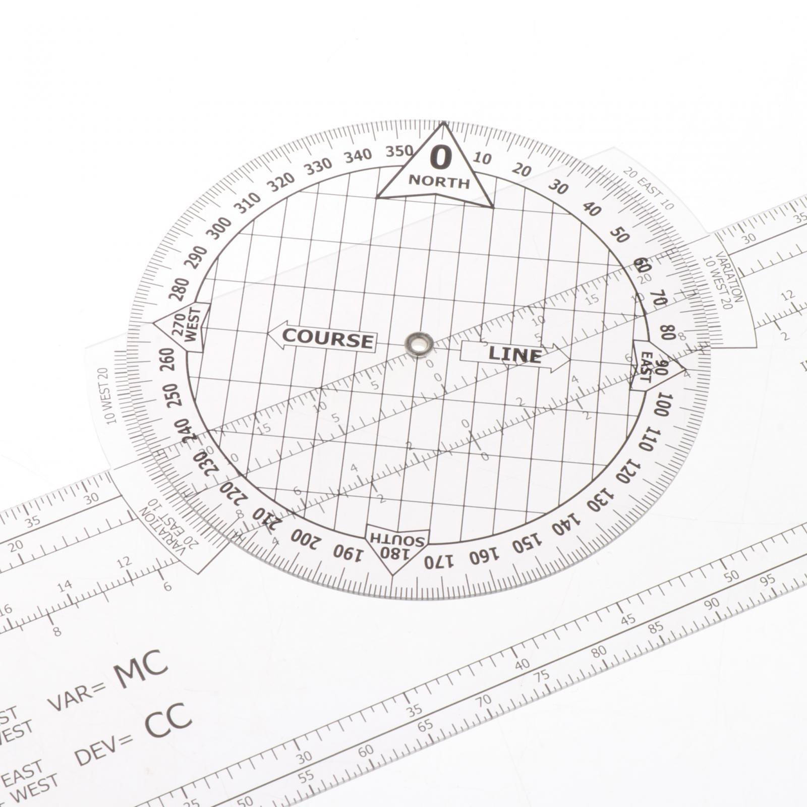 360 Degree Protractor Aviation Training Drawing Ruler Clear Coordinate ...