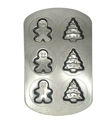 Wilton Holiday Cake Cookie Pan Christmas Trees Gingerbread Man Baking ...