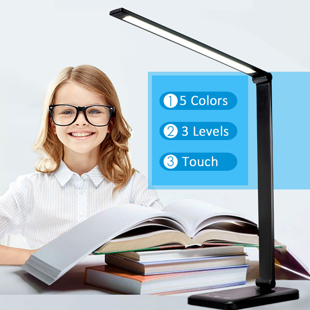 LED Desk Lamp Touch Reading Study Table Night Light Bedside Dimmable ...