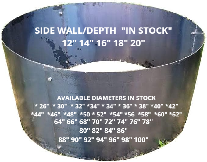Fire Pit Ring Round 11 ga Steel. Extra Deep 30 wide x 20 deep, | eBay