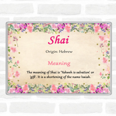 Shai Name Meaning Jumbo Fridge Magnet Floral | eBay UK