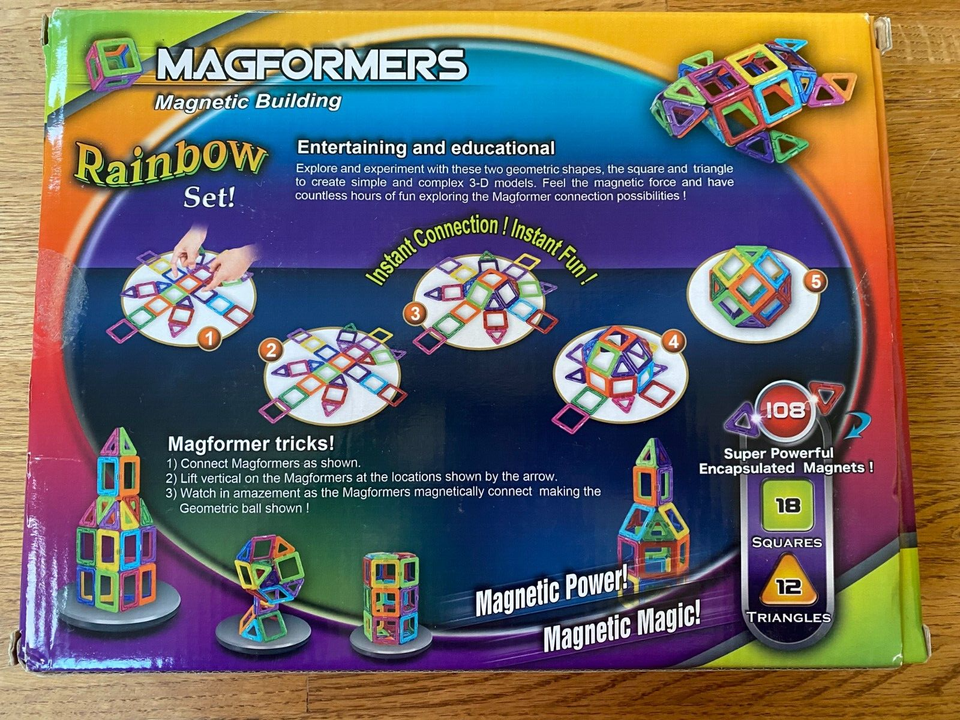 Magformers Magnetic Building Rainbow Set 30 pieces MINT Condition ...