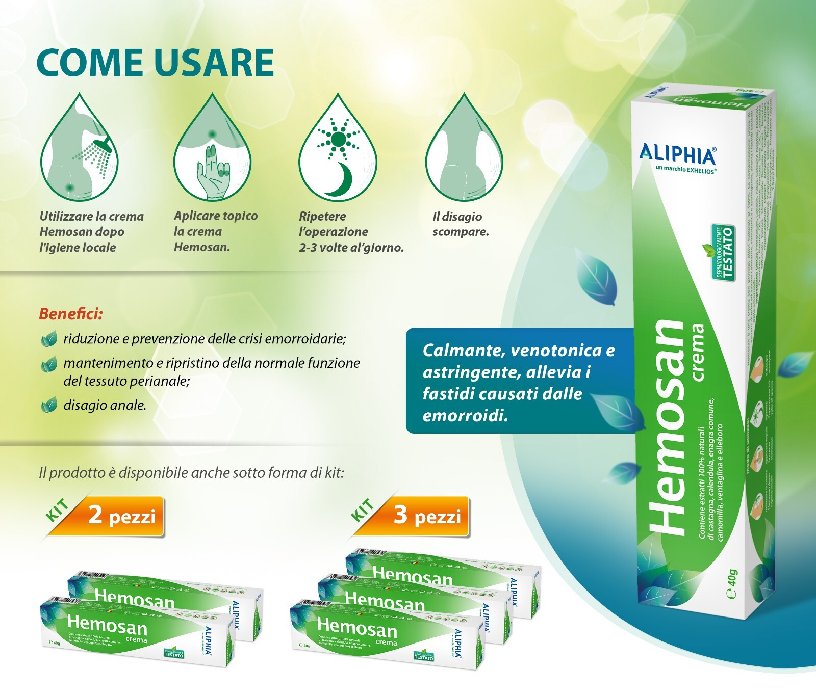 CREMA EMORROIDI trattamento per Emorroidi Interne Esterne, ragadi ...