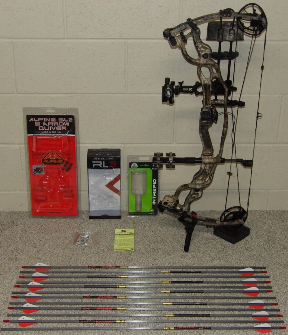 Loaded Right Handed Hoyt Carbon Spyder 30 Bow Package- 26 to 28" and 50 ...