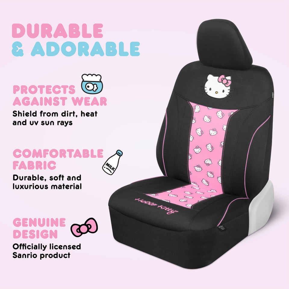 Hello Kitty Car Seat Covers - Cute and Durable Pink Front Seat Covers ...