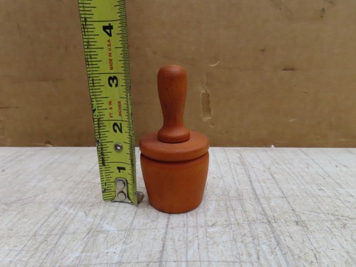 VTG ANTIQUE MINIATURE WOOD BUTTER MOLD STAMP FERN FLOWER DESIGN WOODEN ...