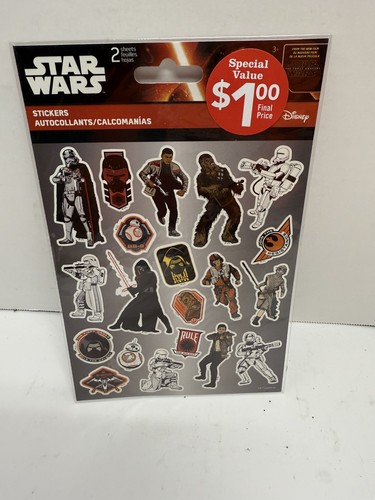 Star Wars Character and Symbols Sticker Sheets The Force Awakens Disney ...