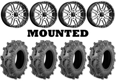 Kit 4 Moose Aggro Tires 30x10-14 on MSA M38 Brute Machined Wheels FXT ...