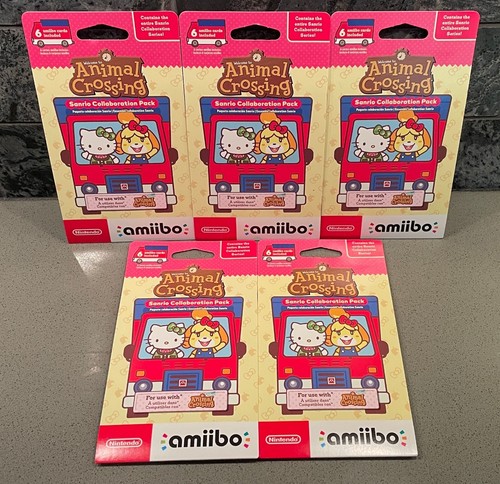 Lot of 5x NEW Nintendo Amiibo Animal Crossing Sanrio Hello Kitty 6 Card ...