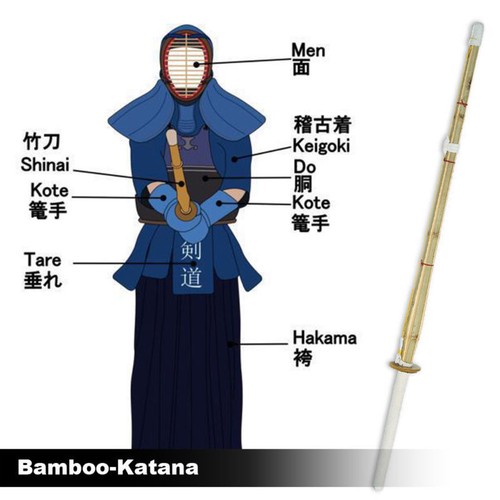 120cm Japanese Kendo Shinai Bamboo Practice Training Stick Bushido ...