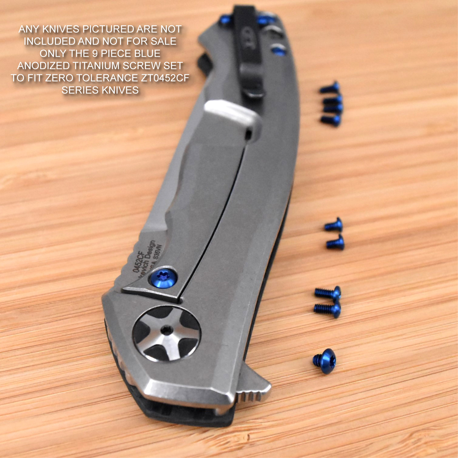 Zero Tolerance ZT0452CF 452 ZT 0452CF Titanium 9pc Screw Set Anodized ...