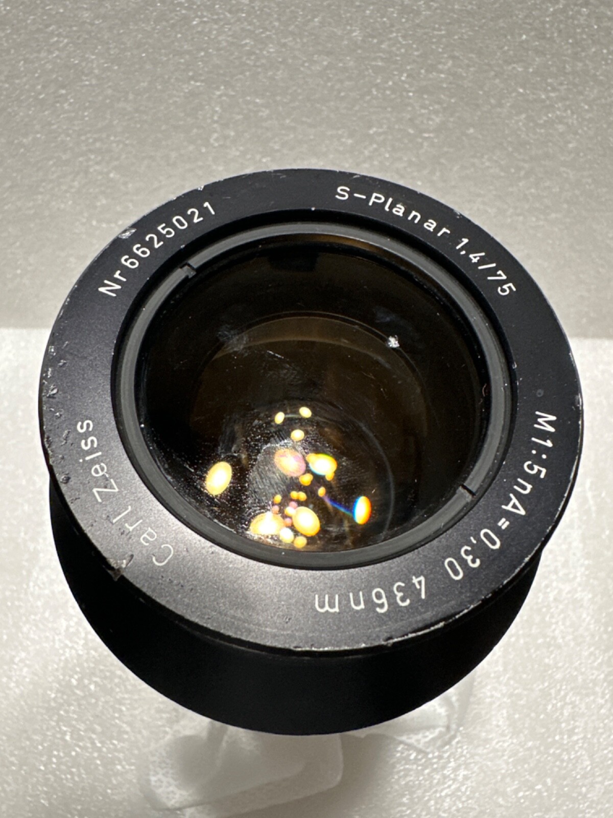 CARL ZEISS S-PLANAR PHOTOLITHOGRAPHY STEPPER LENS 1,4/75 M1:5 NA=0,30 ...