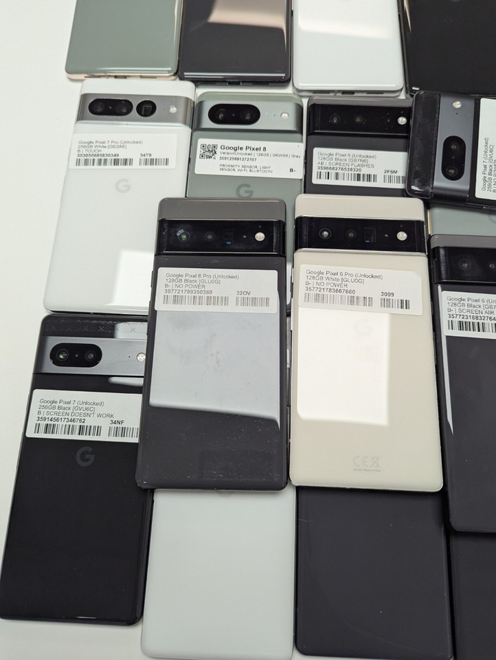 Lot of 5 Google Pixel Phones DIFFERENT DAMAGES/CONDITIONS & CARRIERS ...