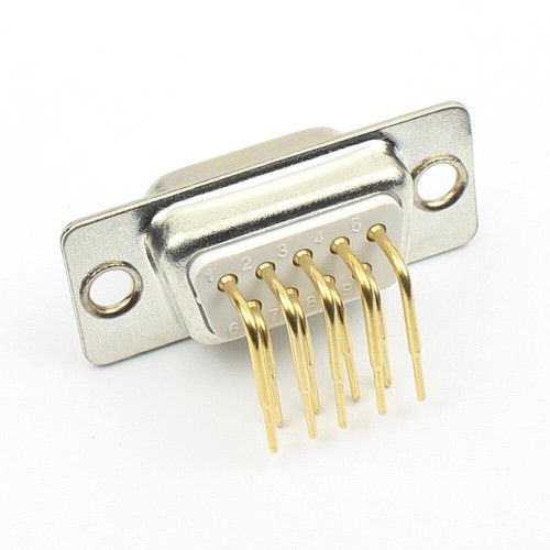 1Pcs Gold Plated DB9 D-SUB 9 Machine Pin Female Right Angle PCB ...