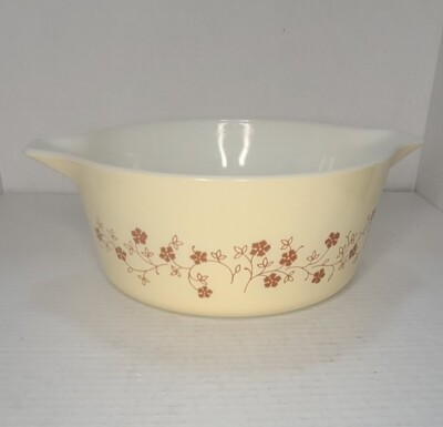 FANTASTIC Vintage Pyrex 475-B Trailing Flowers 2.5 Liter Casserole Dish ...
