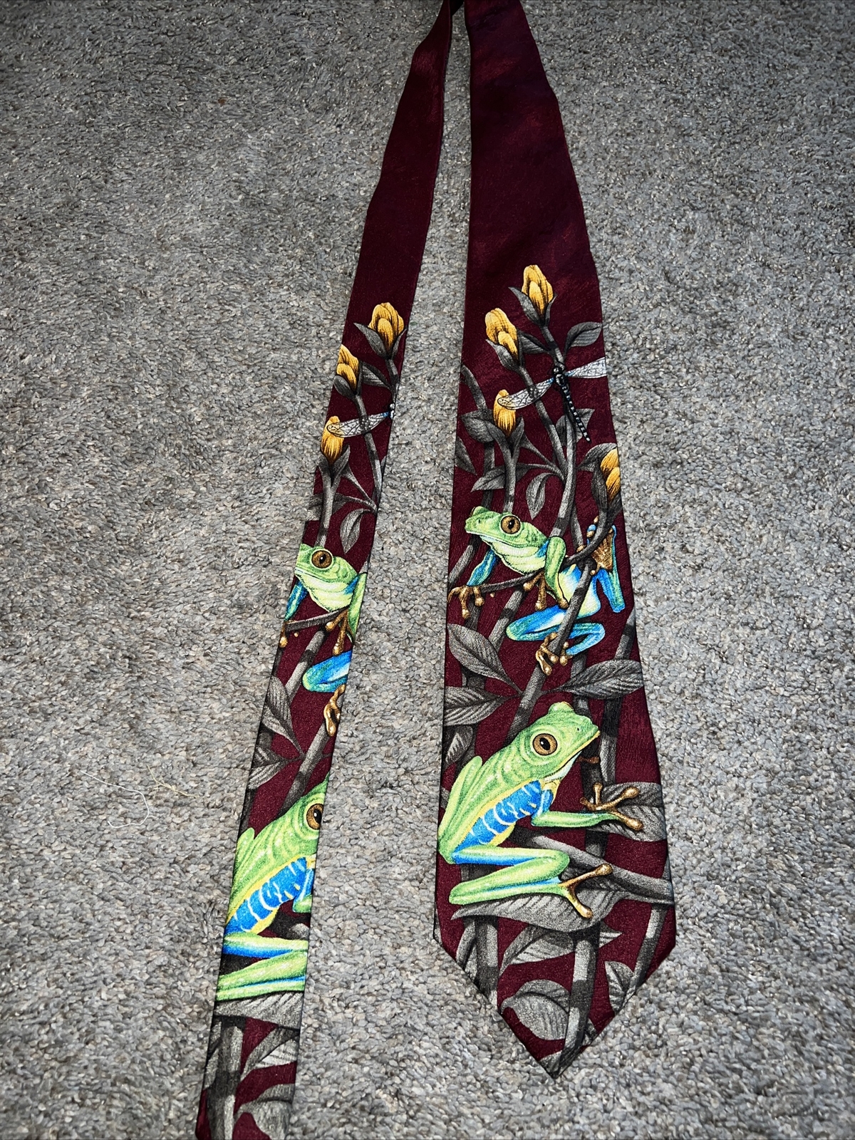 Rainforest Cafe Frog Tie Men's Silk 1998 Marc Dennis … - Gem