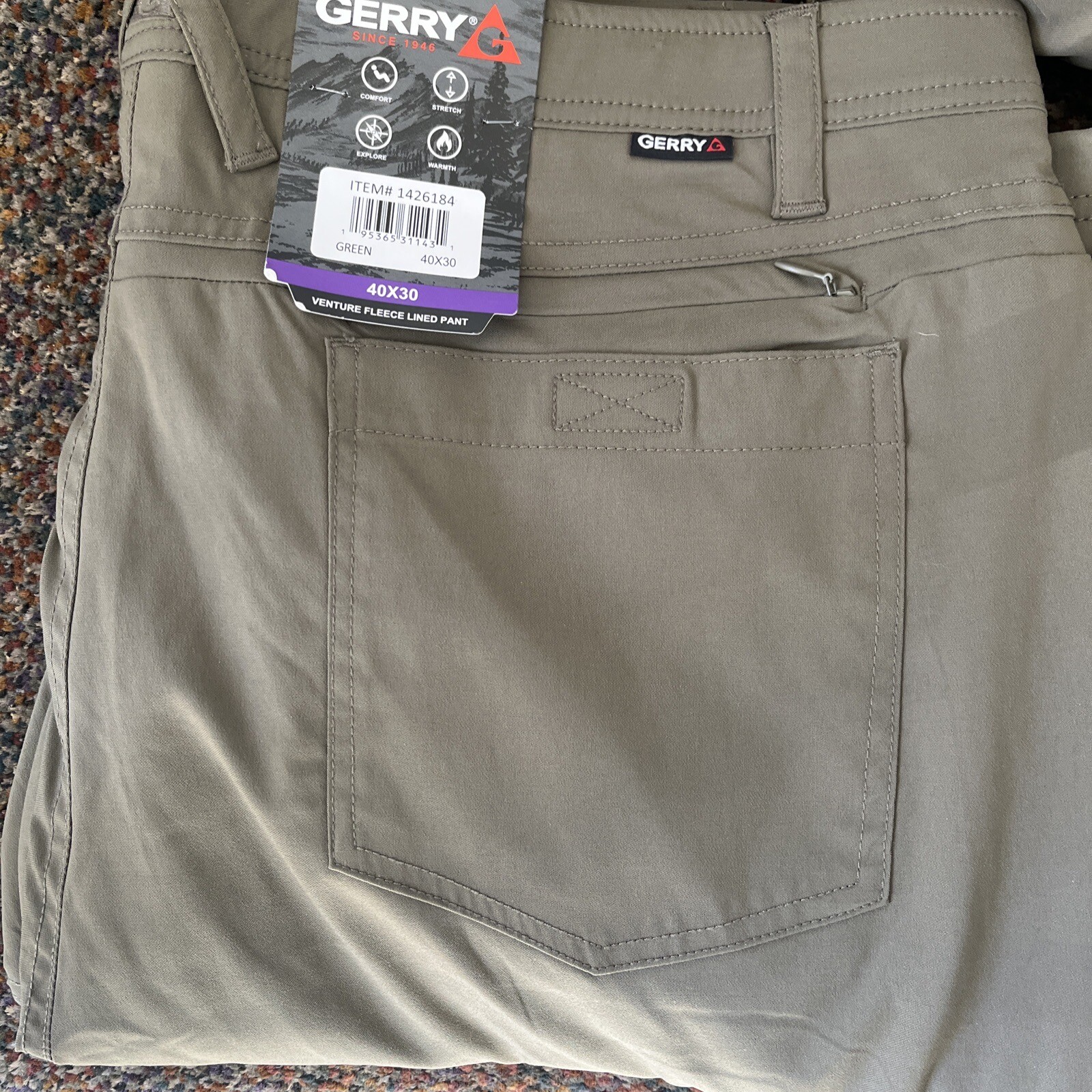 Gerry Men Venture Performance Woven Fleece Lined Stretch Pants,Variety ...