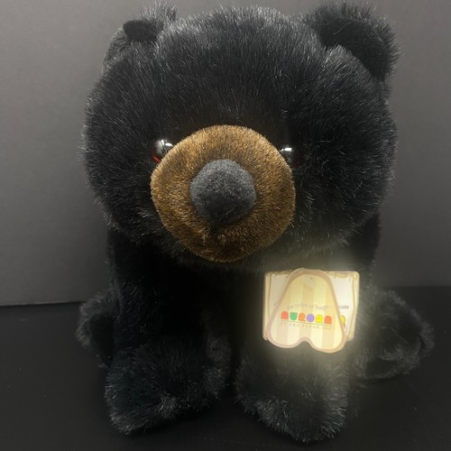 Aurora Booker Black Bear Plush 13" Stuffed Animal Floppy Hairy Sits NWT ...