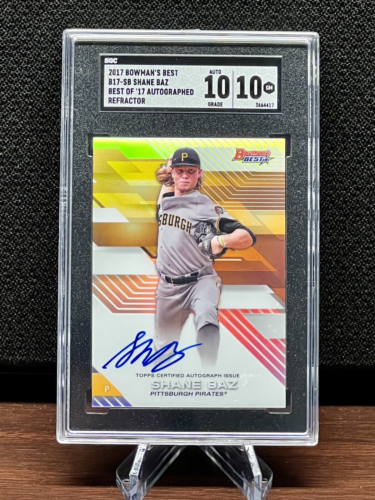 SHANE BAZ 2017 Bowman's Best #B17-SB Rookie Refractor On Card Auto SGC ...
