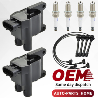 2x Ignition Coil & Wireset & 4x Platinum Spark Plug for Toyota Solara 2 ...
