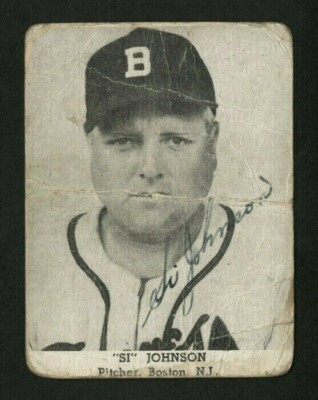 1947 TIP TOP BREAD SILAS "SI" JOHNSON AUTOGRAPHED SHORT PRINT BOSTON ...
