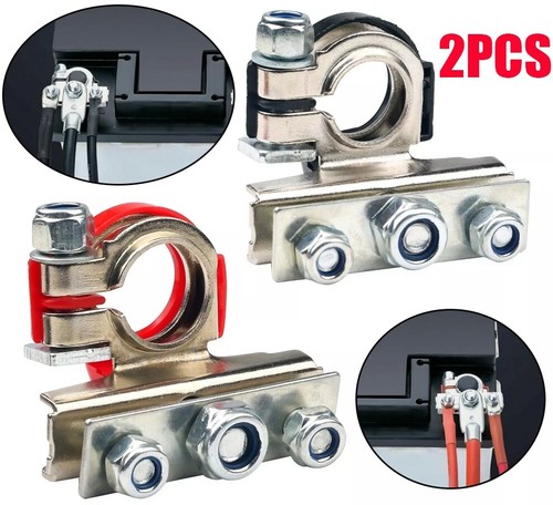 2X Car Marine Top Post Battery Terminals Clamp Connectors Positive ...