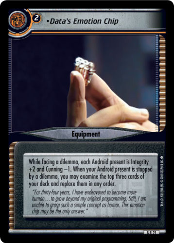 Star Trek 2E: Data's Emotion Chip [Lightly Played] To Boldly Go STCCG ...