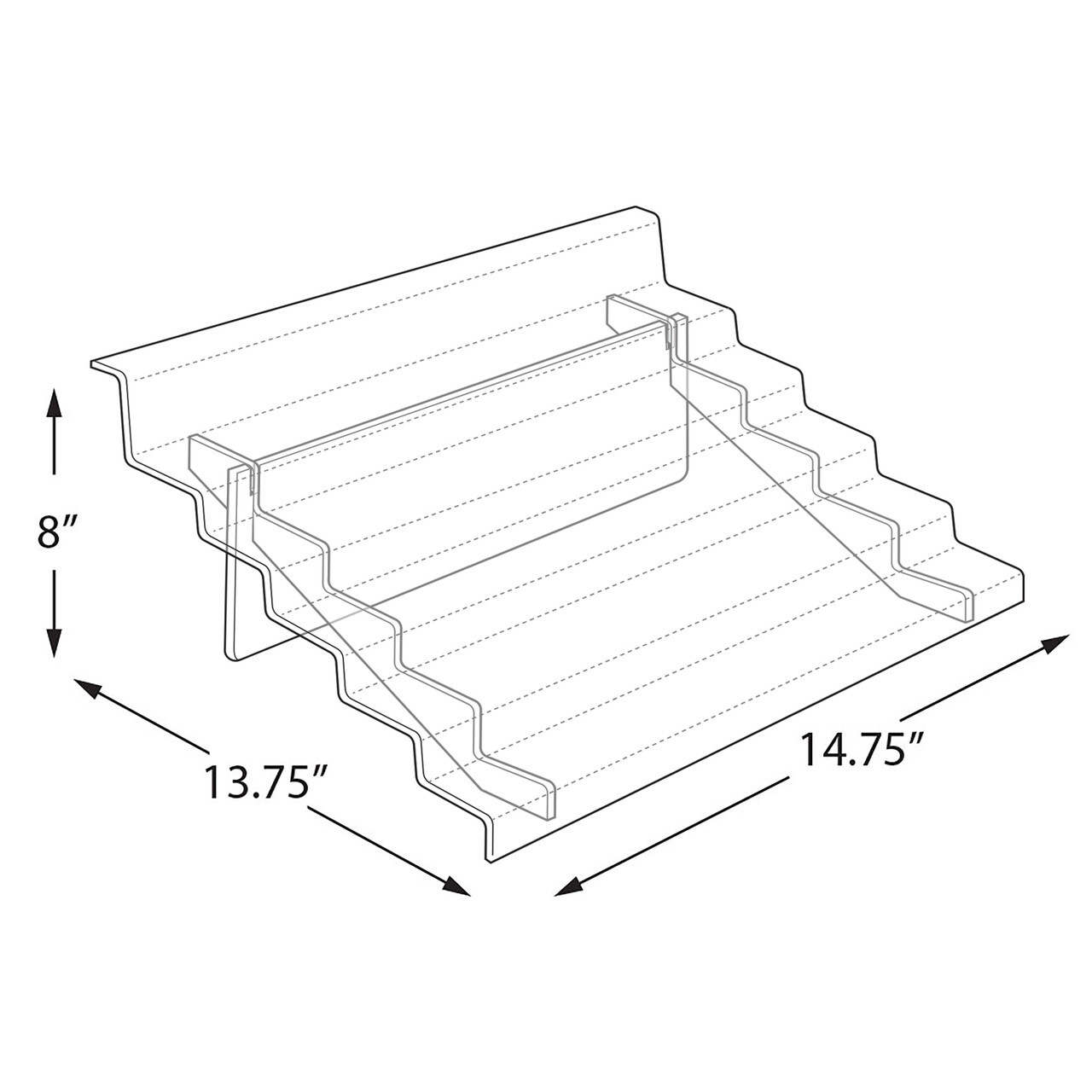 Azar Displays Flip Five-Tier Shelf Counter Step Display, Two in One ...