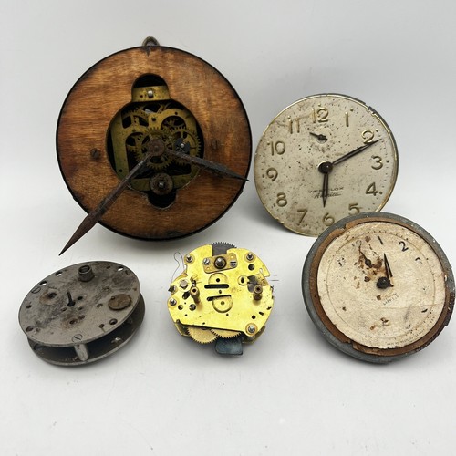 Antique Vintage Lot of Clock Movements Faces for Repair Parts Lot Of 5 ...
