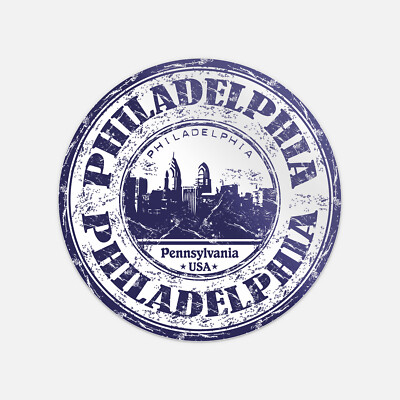 Philadelphia City Pennsylvania USA Travel Grunge Stamp Vinyl Sticker ...