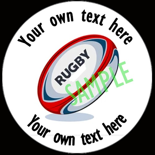 Rugby Personalised stickers party bags sweet cone labels Rugby Ball ...