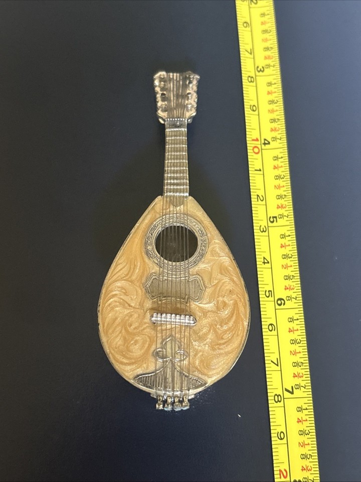 sacchetti Sterling silver Miniature Mandolin With Stand. Made In Arezzo ...