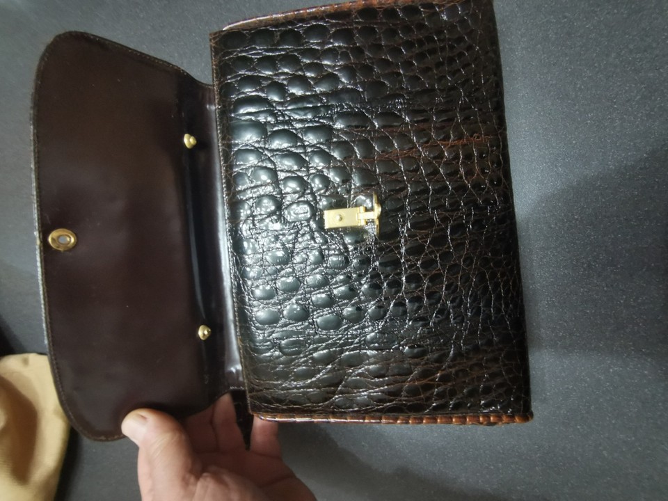 borsa a spalla vera pelle donna effetto coccodrillo made in italy | eBay