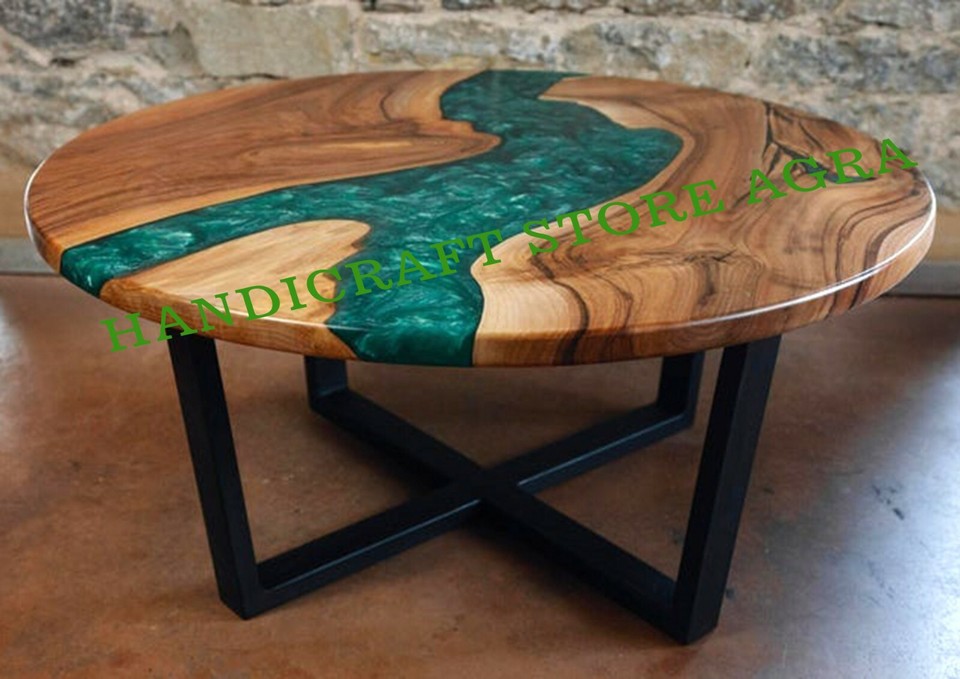 Epoxy Table, dining, sofa, center table top Live Edge Wood Table With ...