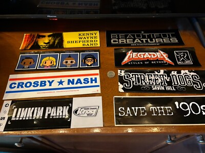 Awesome random Bumper sticker (lot of 8)— bonus, free flag sticker | eBay