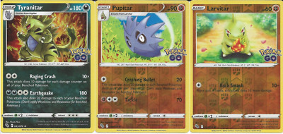 3 Holo Pokemon Evolution Set 043/078 Tyranitar, 038/078 Pupitar & 037/ ...